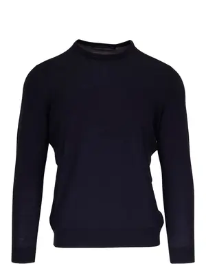 Kiton Round-neck Wool Jumper - Blue