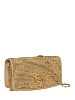 Stella McCartney Sequinned Wallet On Strap - Gold