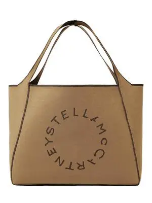 Stella McCartney Logo Square Tote Bag - Caramel