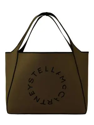 Stella McCartney Logo Square Tote Bag - Khaki