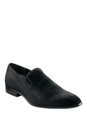 STACY ADAMS Savian Velour Loafer - Black