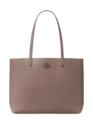 Tory Burch Tory Burch McGraw Leather Tote Silver Maple