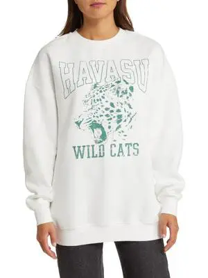 Bp. BP. Oversized Graphic Crewneck Sweatshirt Ivory