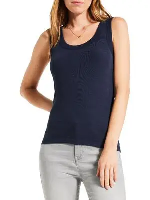 NIC+ZOE Perfect Knit Rib Scoop Neck Tank - Dark Indigo