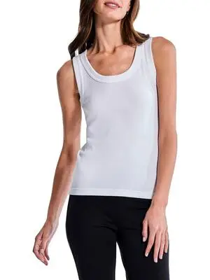 NIC+ZOE Perfect Knit Rib Scoop Neck Tank - Paper White