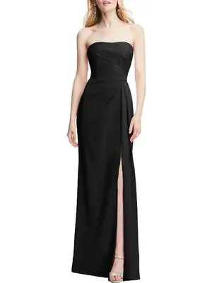 After Six Strapless Crepe Trumpet Gown - Black