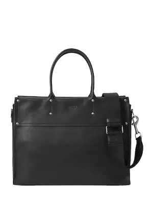 Shinola Large Leather Satchel - Black