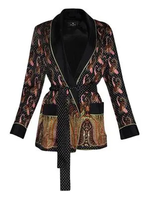Etro Silk Jacquard Blazer - Brown