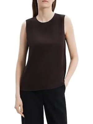 Theory Silk Sleeveless Tank Hickory