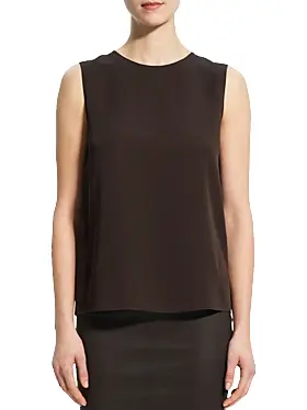 Theory Silk Sleeveless Tank Mink