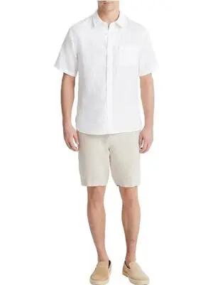 Vince Linen Short-sleeve Shirt - White