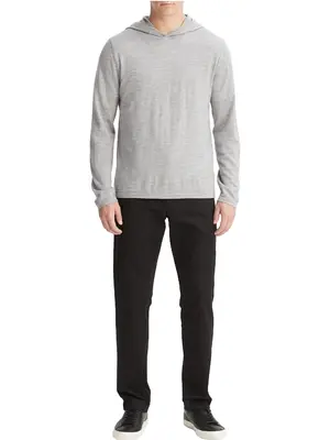 Vince Featherweight Wool Cashmere Pullover Hoodie Grey
