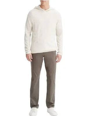 Vince Featherweight Wool Cashmere Pullover Hoodie - White