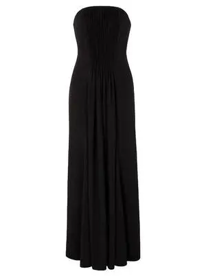 Giorgio Armani Silk-georgette Bustier Dress - Black