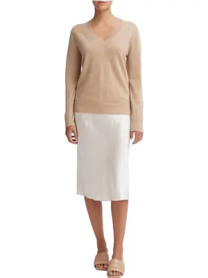 Vince Cashmere V-neck Weekend Sweater - Brown