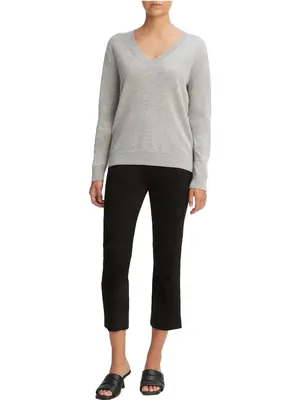 Vince Cashmere V-neck Weekend Sweater - Gray