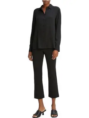 Vince Slim-fit Stretch-silk Blouse - Black