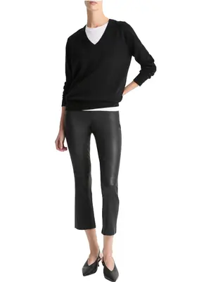 Vince Cashmere Weekend V-neck Pullover - Black