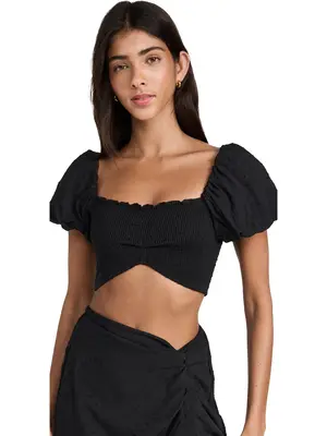 Peixoto Louisa Crop Top - Black