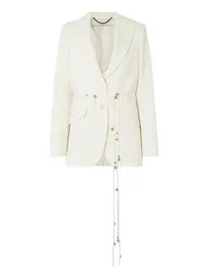 Stella McCartney Belted Embellished Twill Blazer - Ivory