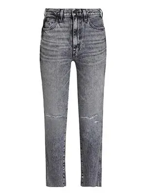 SLVRLAKE Hero Distressed Straight-leg Jeans - Gray