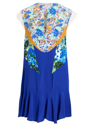 Stella McCartney Ruffled Printed Silk-crepe Mini Dress - Royal Blue
