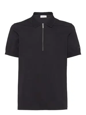FERRAGAMO Polo With Zip Collar - Black