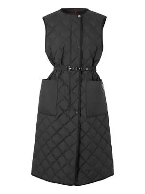 Moncler Butor Appliquéd Belted Quilted Shell Down Gilet - Black