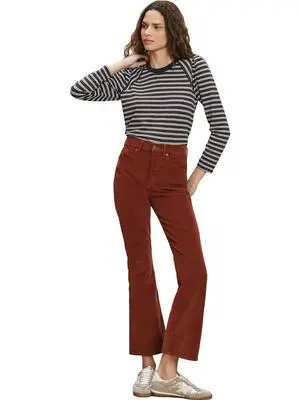 Veronica Beard Carson Corduroy Kick-flare Pant - Rust