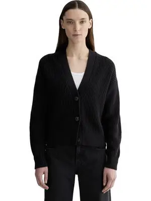 Everlane Boxy Cotton Cardigan - Black