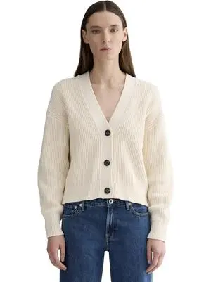 Everlane Boxy Cardigan In Everyday Cotton - Canvas