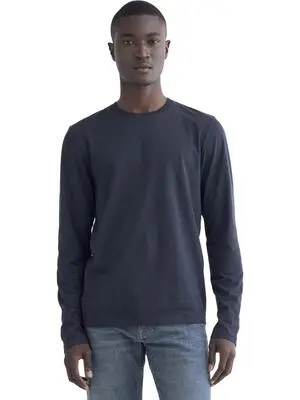 Everlane Essential Organic Long-sleeve Tshirt - Deep Navy