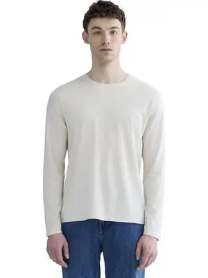 Everlane Essential Organic Long-sleeve Tshirt - Heathered Oat