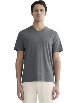 Everlane Essential Organic V-neck Tshirt - Heathered Charcoal