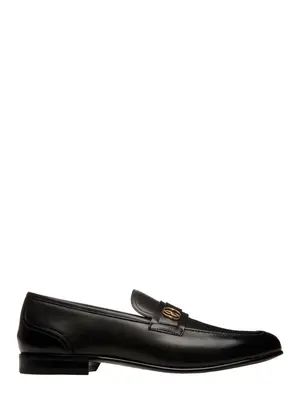 Bally Sadei Leather Loafers With Logo Plaque - Black