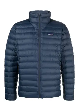 Patagonia Logo-patch Feather-down Jacket - Blue