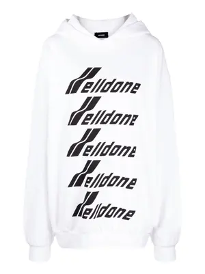 We11Done Front Logo Cotton Hoodie - White