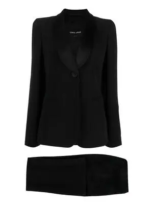 Giorgio Armani Single-breasted Trouser Suit - Black