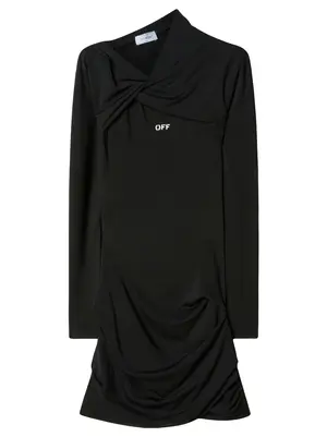 Off-White Stamp Twist-detail Minidress - Black