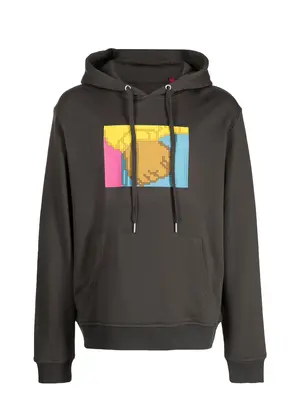 MOSTLY HEARD RARELY SEEN Fist-print Cotton Hoodie - Brown