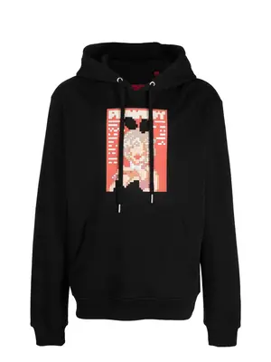 MOSTLY HEARD RARELY SEEN Bunny-print Cotton Hoodie - Black