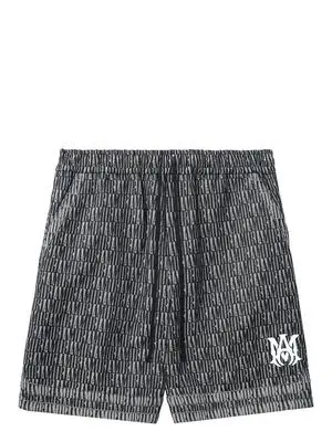 Amiri Monogram Pattern Cotton Shorts - Blue