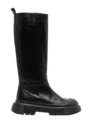 Hogan Leather Knee-high Boots - Black