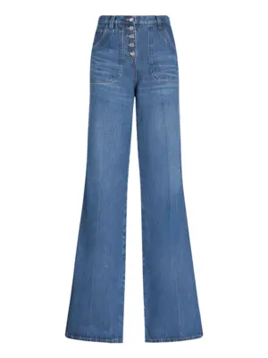 ETRO ETRO Floral-Embroidered Flared Jeans