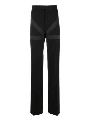 FERRAGAMO Inlay Tailored Trousers - Black