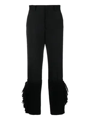 UNDERCOVERISM Frayed-trim Cropped Trousers - Black