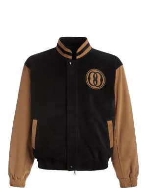 Bally Emblem Logo-patch Suede Bomber Jacket - Black