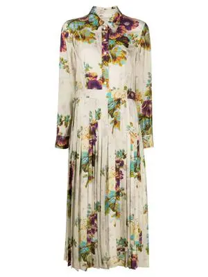 Tory Burch Floral-print Midi Shirtdress - Neutrals