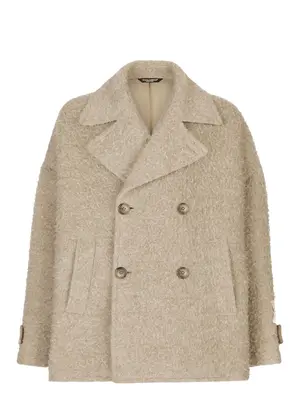 DOLCE & GABBANA Dolce & Gabbana Double-Breasted Brushed Pea Coat