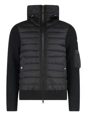 Moncler Padded Front Panel Cardigan Black